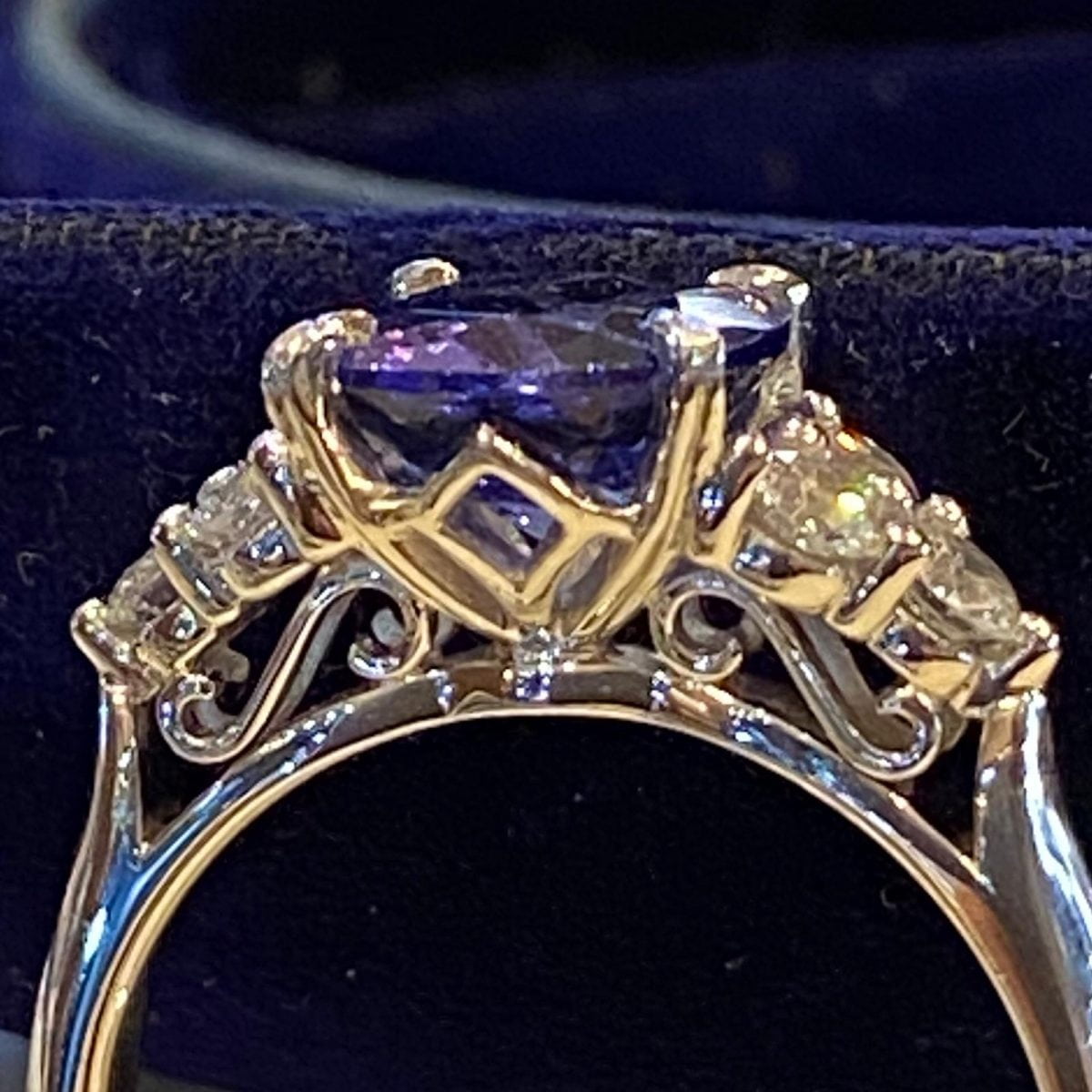 Certificated Cushion Cut Tanzanite And Diamond Ring The One That Got